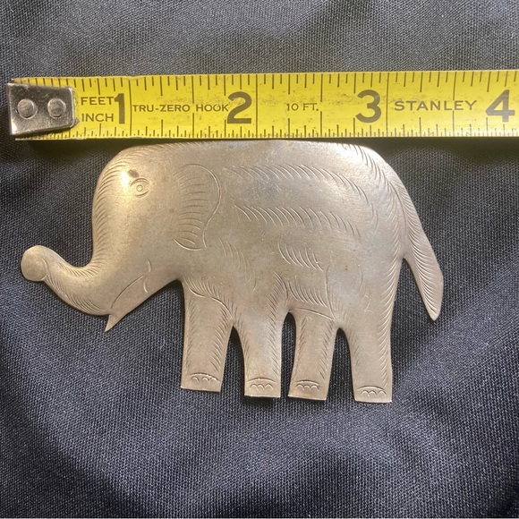 Jewelry | Vintage Large Silver Stamped Elephant Brooch Pin | Poshmark